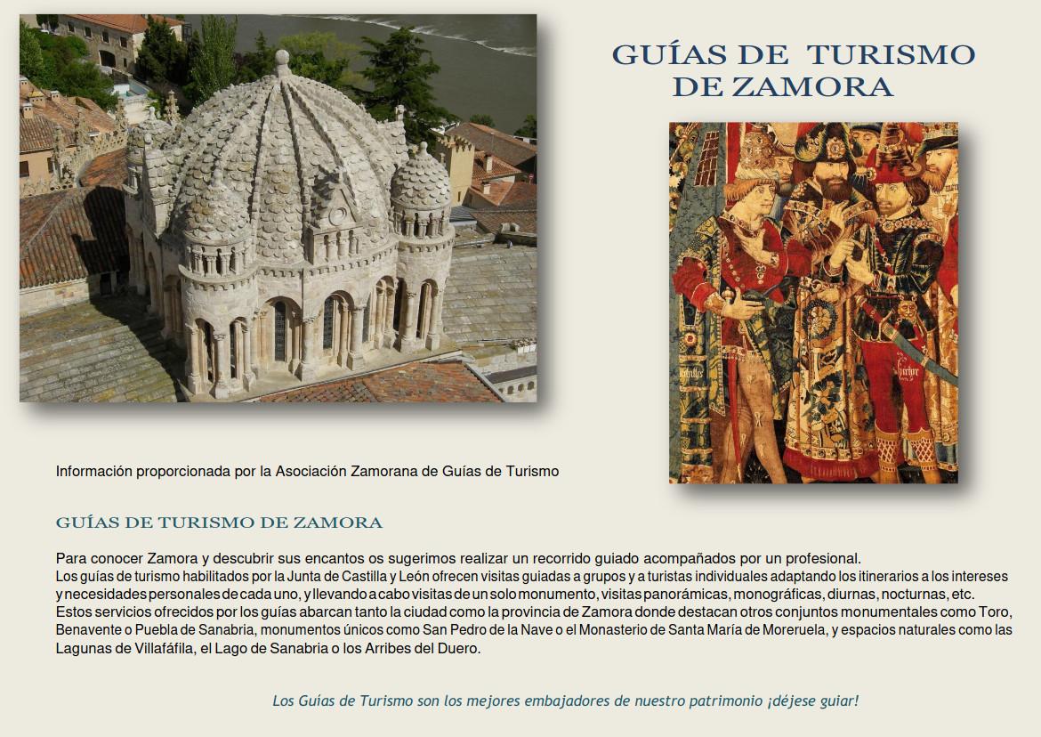 Listado de guías de turismo en Zamora Listado de guías de turismo en Zamora
